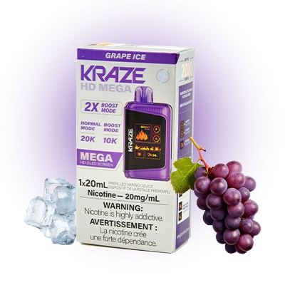 Grape Ice Kraze HD Mega Disposable Vape - AceVaper Canada's Online Vape ...